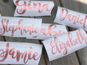 personalized bridesmaid vinyl decal only diy for tumblers cups rose gold on champagne glasses maid of honor gifts