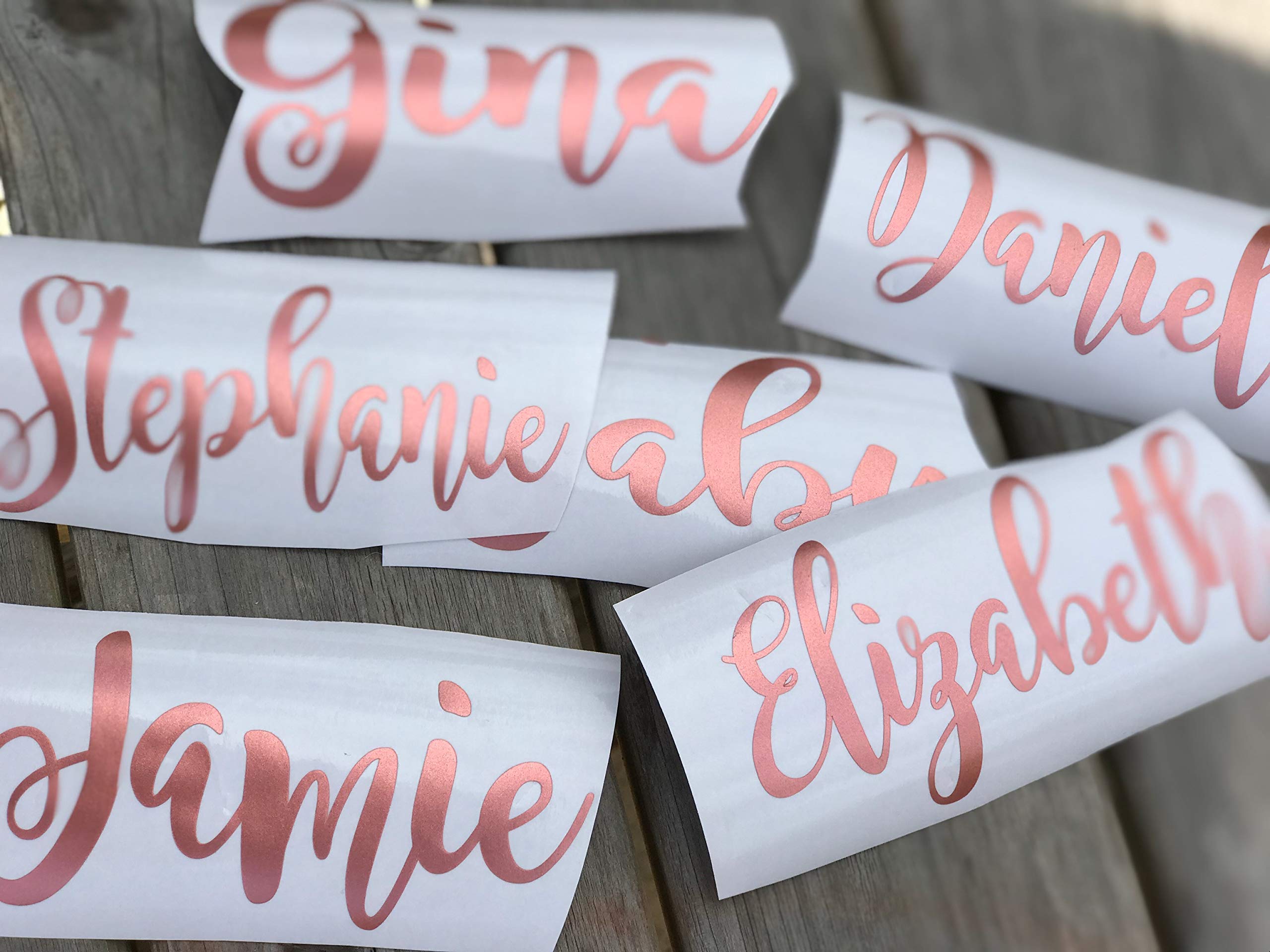 Personalized Bridesmaid Vinyl Decal ONLY DIY for Tumblers Cups Rose Gold on Champagne Glasses Maid of Honor Gifts