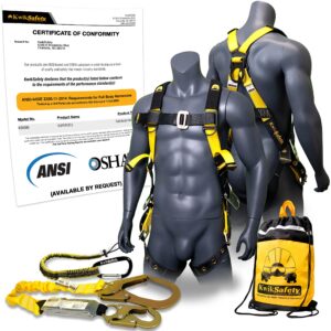 kwiksafety - charlotte, nc - supercell safety harness [combo] premium shoulder padding ansi osha full body fall protection work equipment construction tower climbing roofing forklift aerial boom lift