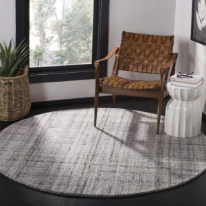 safavieh abstract collection area rug - 6' round, camel & black, handmade wool & viscose, ideal for high traffic areas in living room, bedroom (abt141c)