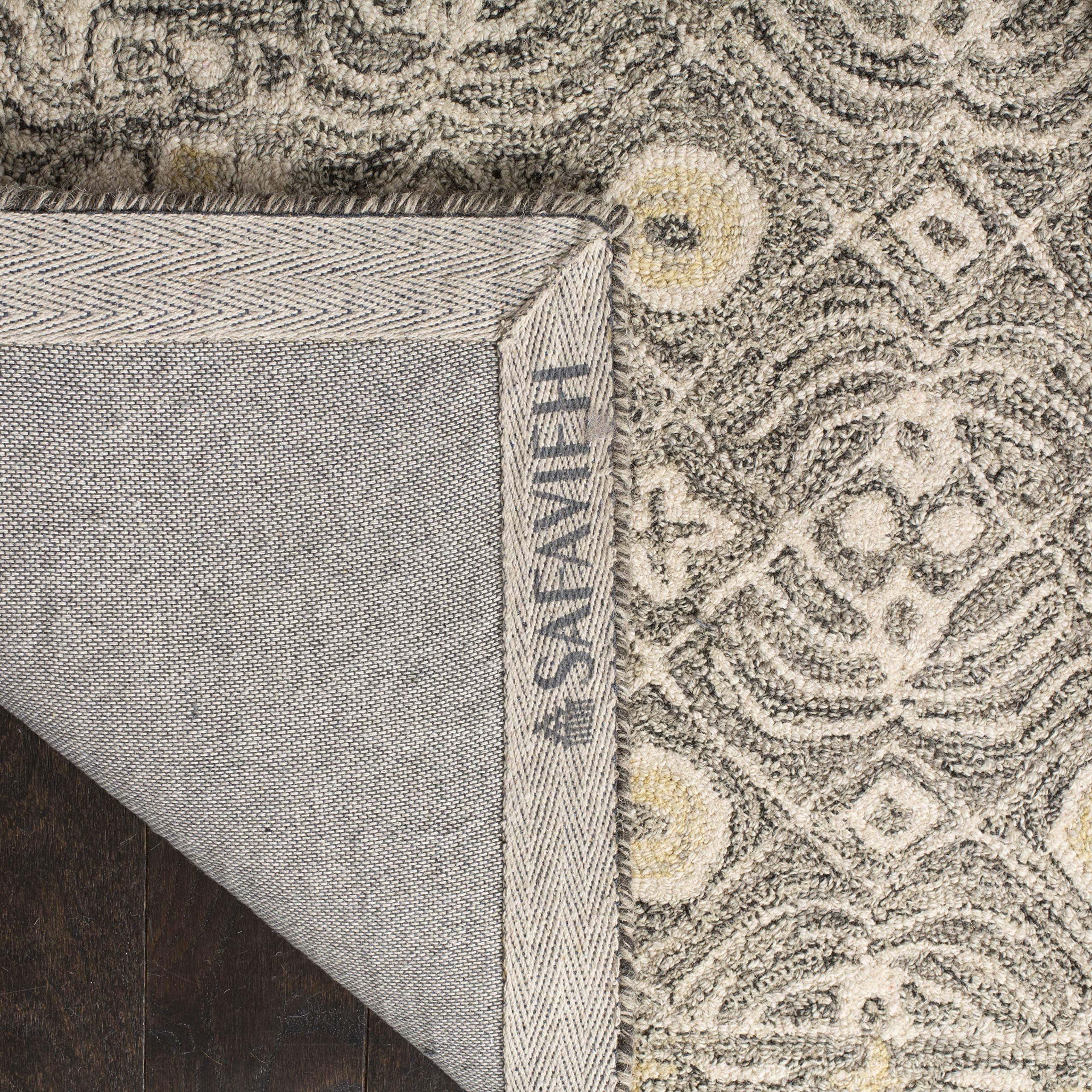 SAFAVIEH Micro-Loop Collection Accent Rug - 2'6" x 4', Charcoal & Ivory, Handmade Wool, Ideal for High Traffic Areas in Entryway, Living Room, Bedroom (MLP801H)