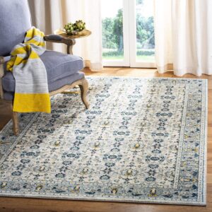 safavieh madison collection accent rug - 4' x 6', ivory & navy, oriental distressed design, non-shedding & easy care, ideal for high traffic areas in entryway, living room, bedroom (mad151n)