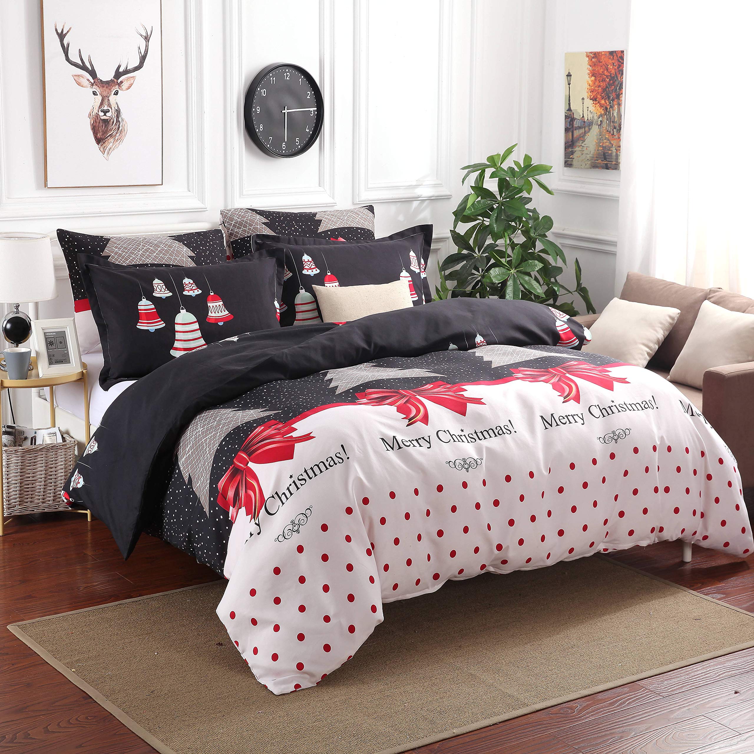 Swanson Beddings Christmas 3-Piece Bedding Set: Duvet Cover and Pillow Shams (California King)