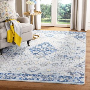 safavieh madison collection accent rug - 4' x 6', grey & cream, diamond medallion distressed design, non-shedding & easy care, ideal for high traffic areas in entryway, living room, bedroom (mad616f)