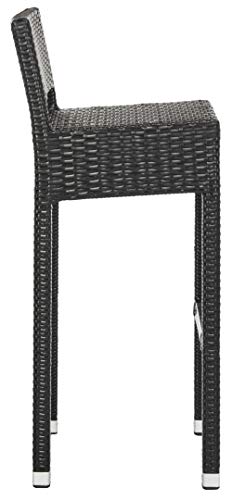 SAFAVIEH FOX5212A Collection Landry Black Indoor/Outdoor Bar Stool