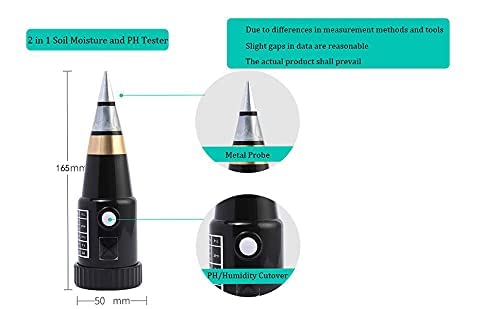 CNYST 2 in 1 Soil Moisture and PH Tester Meter Multifunctional Needle Type Soil Moisture PH Analyzer Gauge with PH Range 3 to 8 PH Moisture 1 to 8