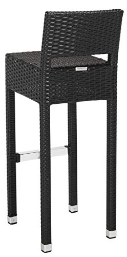 SAFAVIEH FOX5212A Collection Landry Black Indoor/Outdoor Bar Stool