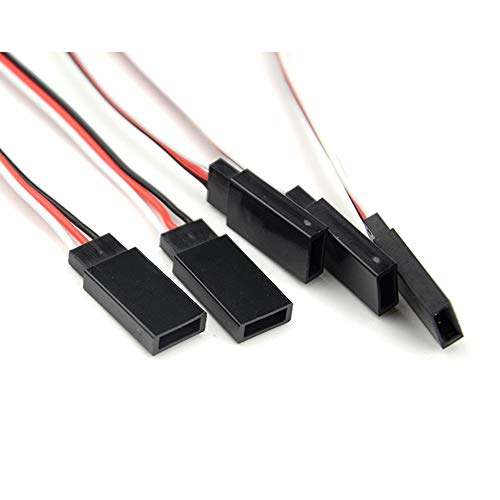 WMYCONGCONG 25 PCS 5 Sizes Male to Female 3 Pin Servo Extension Lead Wire Cable Compatible with Futaba JR Servo Extension Connection