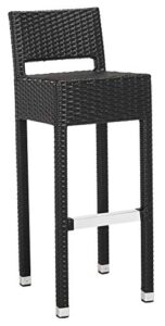 safavieh fox5212a collection landry black indoor/outdoor bar stool