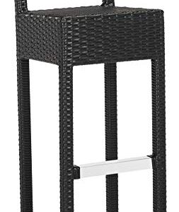 SAFAVIEH FOX5212A Collection Landry Black Indoor/Outdoor Bar Stool