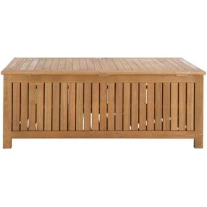 SAFAVIEH PAT7037A Outdoor Collection Abri Teak 47.63" Cushion Deck Box