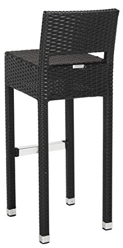 SAFAVIEH FOX5212A Collection Landry Black Indoor/Outdoor Bar Stool