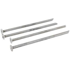 smartsign rebar spikes - pack of 4, length 14", diameter 1/2", heavy duty metal rebar stakes for 6ft parking curbs/wheel stop/speed bump, silver, made in usa