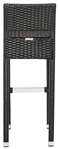 SAFAVIEH FOX5212A Collection Landry Black Indoor/Outdoor Bar Stool