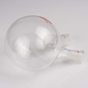 StonyLab 1000ml Glass 2 Neck Round Bottom Flask RBF, with 24/40 Center and Side Standard Taper Outer Joint - 1L (1 Liter)