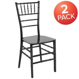 Flash Furniture 2 Pk. HERCULES Series Mahogany Resin Stacking Chiavari Chair