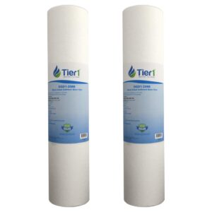 tier1 1 micron 20 inch x 4.5 inch | 2-pack spun wound polypropylene whole house sediment water filter replacement cartridge | compatible with pentek dgd-2501-20, 155360-43, p1-20bb, home water filter