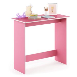 FURINNO Simplistic Study Table, Pink, 15.5 in x 31.5 in x 29.75 in (D x W x H)