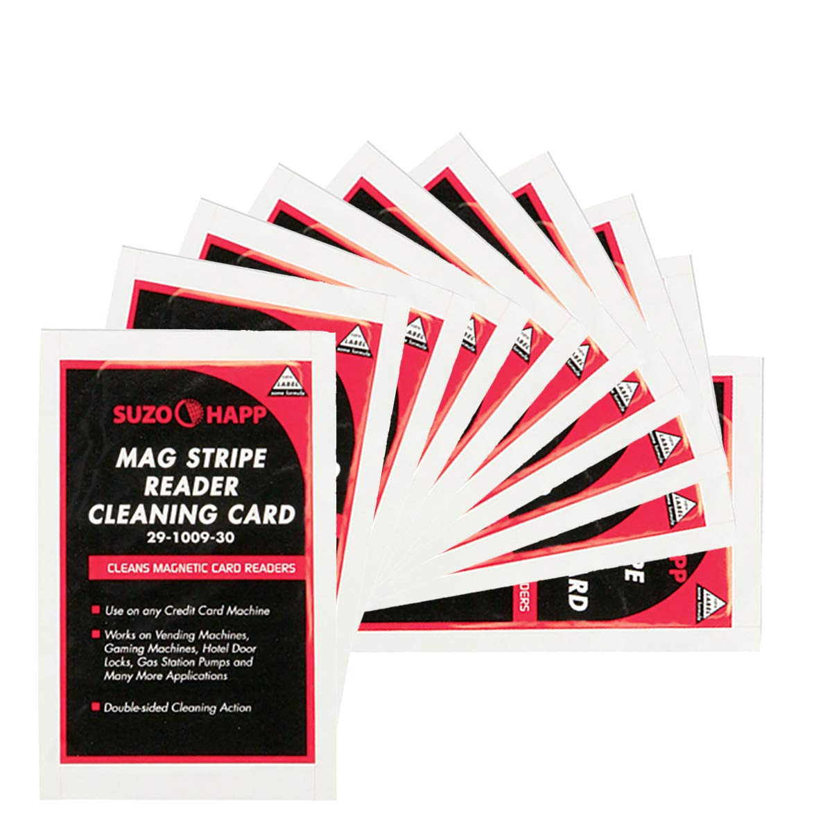 Suzo-Happ Pkg of 10 Magnetic Stripe Reader Cleaning Cards