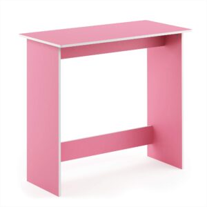 furinno simplistic study table, pink, 15.5 in x 31.5 in x 29.75 in (d x w x h)