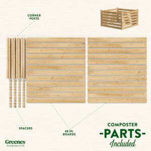 Greenes Fence Cedar Wood Composter, 48" L x 48" W x 31" H / 309.17 gallons - Made in USA with North American Cedar