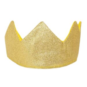 seasonstrading shiny gold glitter sparkle crown - fun birthday costume party