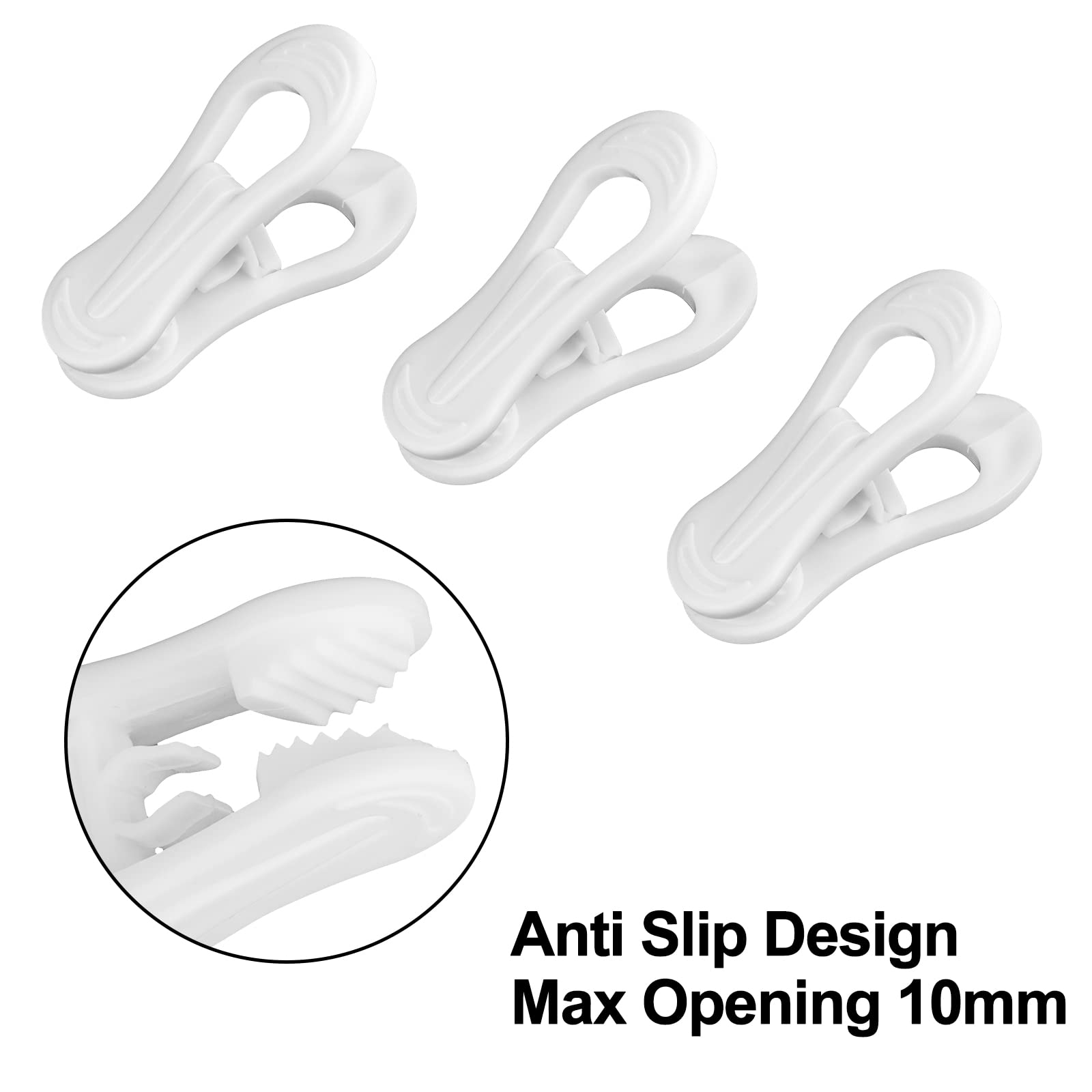 Corodo Plastic Clips, 30 Pack White Multi-Purpose Hanger Clips for Hangers, Finger Clips for Baby Hangers, Pants Hangers