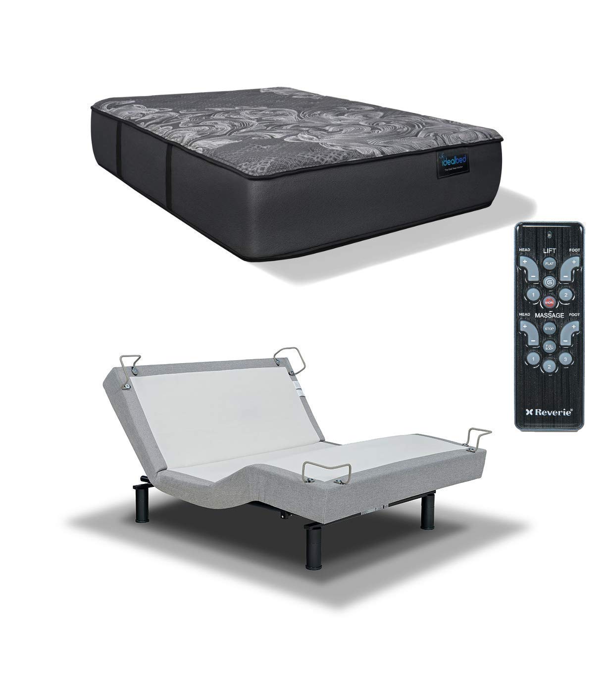 iDealBed Luxe Series Hybrid iQ5 Mattress with Reverie 5D Adjustable Bed Set, Massage, Zero Gravity, Pressure Relief Sleep System (Luxury Firm (Medium Firm Feel), Queen)