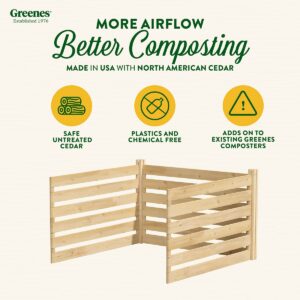 Greenes Fence Cedar Wood Composter Add-On Kit, 48" L x 48" W x 31" H / 309.17 gallons - Made in USA with North American Cedar