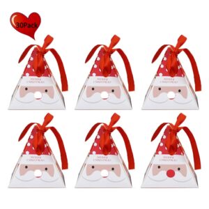 alapaste gift boxes set of 30 decorative candy boxes,cookies, goodies christmas candy bags santa claus reindeer xmas tree gift box present packaging for festival holiday new year (santa claus)