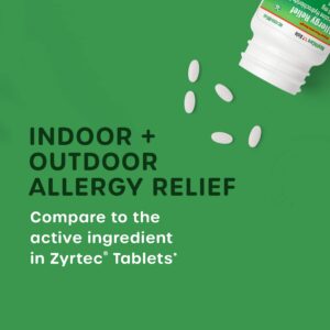 HealthCareAisle Allergy Relief - Cetirizine Hydrochloride Tablets USP, 10 mg – 300 Tablets – Original Prescription Strength Allergy Medication, 24-Hour Allergy Relief