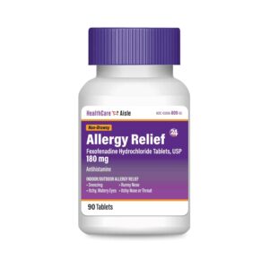 HealthCareAisle Allergy Relief - Fexofenadine Hydrochloride Tablets USP, 180 mg – 90 Tablets – Allergy Medication, Non-Drowsy 24-Hour Allergy Relief