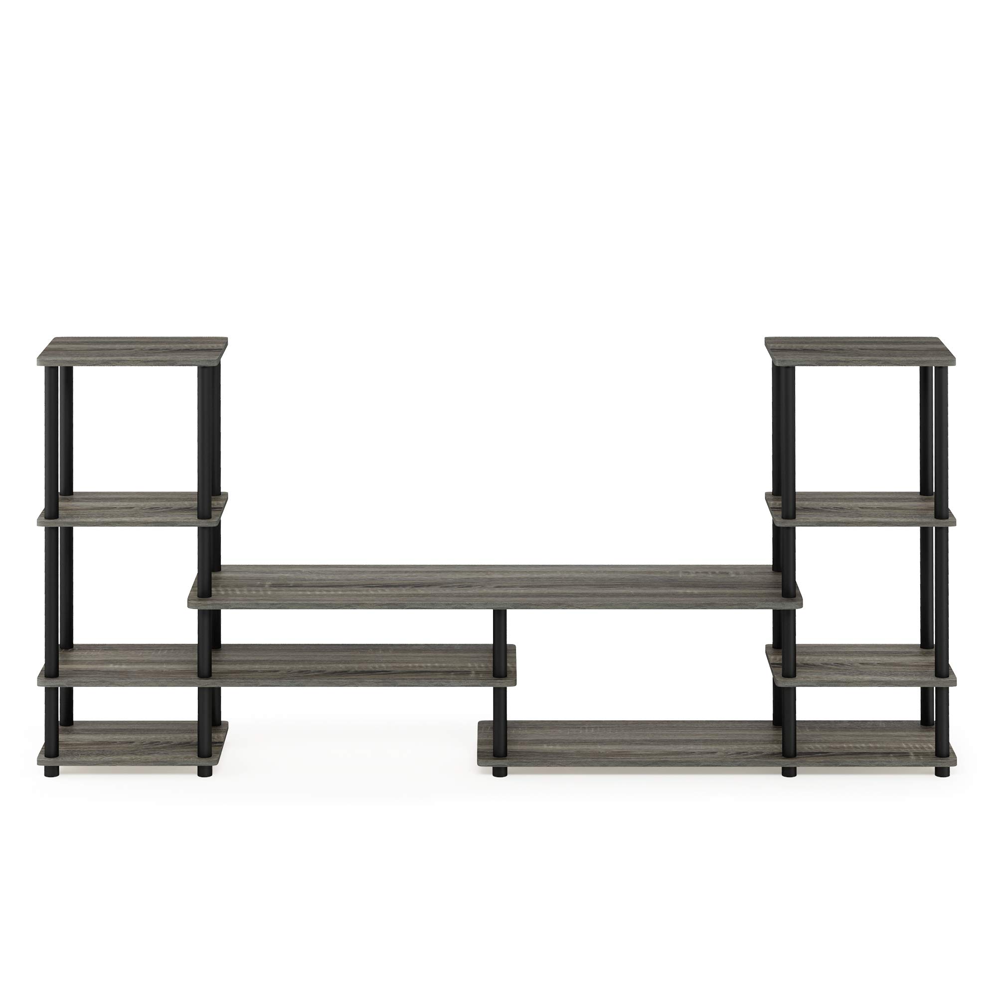 FURINNO Turn-N-Tube Grand Entertainment Center, French Oak Grey/Black