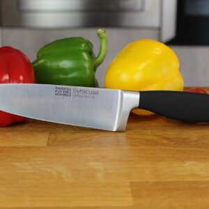 Taylors Eye Witness Syracuse Chefs/Cooks Kitchen Knife - Professional 15cm/6 Inch Cutting Edge, Multi Use. Precision Ground, Razor Sharp, Ultra Fine Blade. Soft Textured Grip Matte Black Handle.