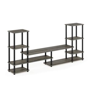 furinno turn-n-tube grand entertainment center, french oak grey/black