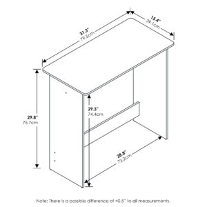 FURINNO Simplistic Study Table, Pink, 15.5 in x 31.5 in x 29.75 in (D x W x H)