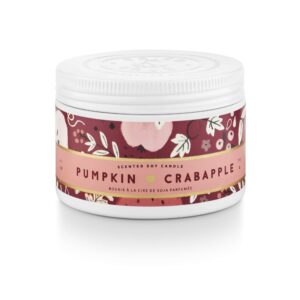 tried & true pumpkin crabapple small tin candle, 4.1 oz.