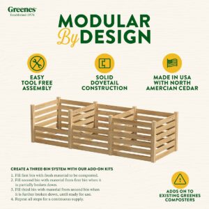 Greenes Fence Cedar Wood Composter Add-On Kit, 48" L x 48" W x 31" H / 309.17 gallons - Made in USA with North American Cedar