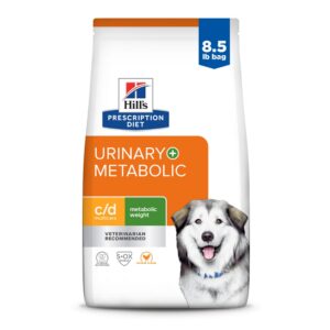 hill's prescription diet c/d multicare urinary + metabolic weight chicken flavor dry dog food, veterinary diet, 8.5 lb. bag(pack of 1)