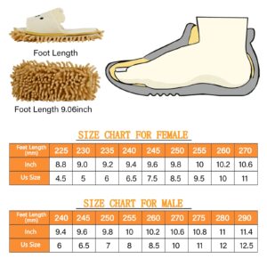 Liitrton 1 Pair Washable Mop Slippers Shoes Microfiber Chenille Reusable Dust Dirt Hair Cleaner for Office House Polishing Cleaning (Beige)