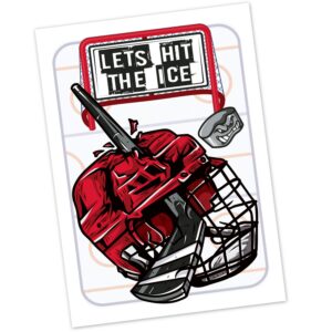 hockey birthday party invitations for kids (20 count with envelopes) - fill in the blank invites for ice hockey player - goalie - winter sports