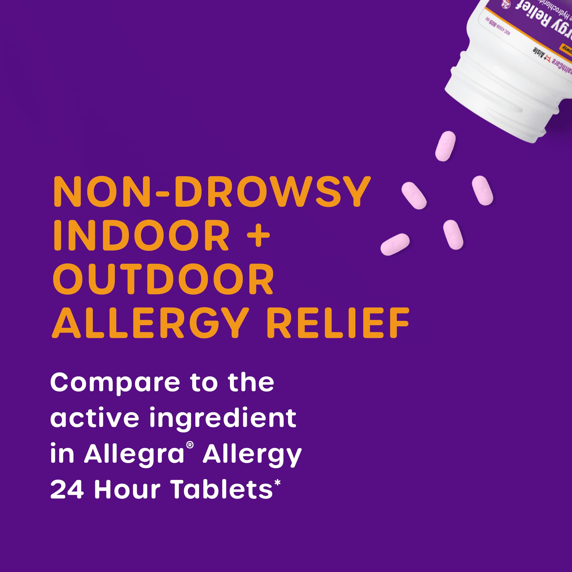 HealthCareAisle Allergy Relief - Fexofenadine Hydrochloride Tablets USP, 180 mg – 90 Tablets – Allergy Medication, Non-Drowsy 24-Hour Allergy Relief