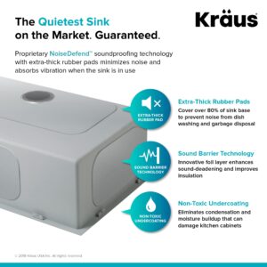 KRAUS 18 x 18 inch Standart PRO™ Drop-In Top Mount 16 Gauge Single Bowl 1-Hole Stainless Steel Kitchen Sink Set (5 Item Bundle: Sink, Bottom Grid, Drain Assembly, Drain Cap, Kitchen Towel), KHT301-18