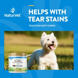 NaturVet Lutein Tear Stain Supplements for Dogs & Cats – Prevents Tear Stains for Dog, Cat Breeds – Includes Oregon Grape Root, Marshmallow Root, Cranberry Extract – 120 Ct.