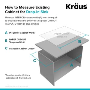 KRAUS 18 x 18 inch Standart PRO™ Drop-In Top Mount 16 Gauge Single Bowl 1-Hole Stainless Steel Kitchen Sink Set (5 Item Bundle: Sink, Bottom Grid, Drain Assembly, Drain Cap, Kitchen Towel), KHT301-18