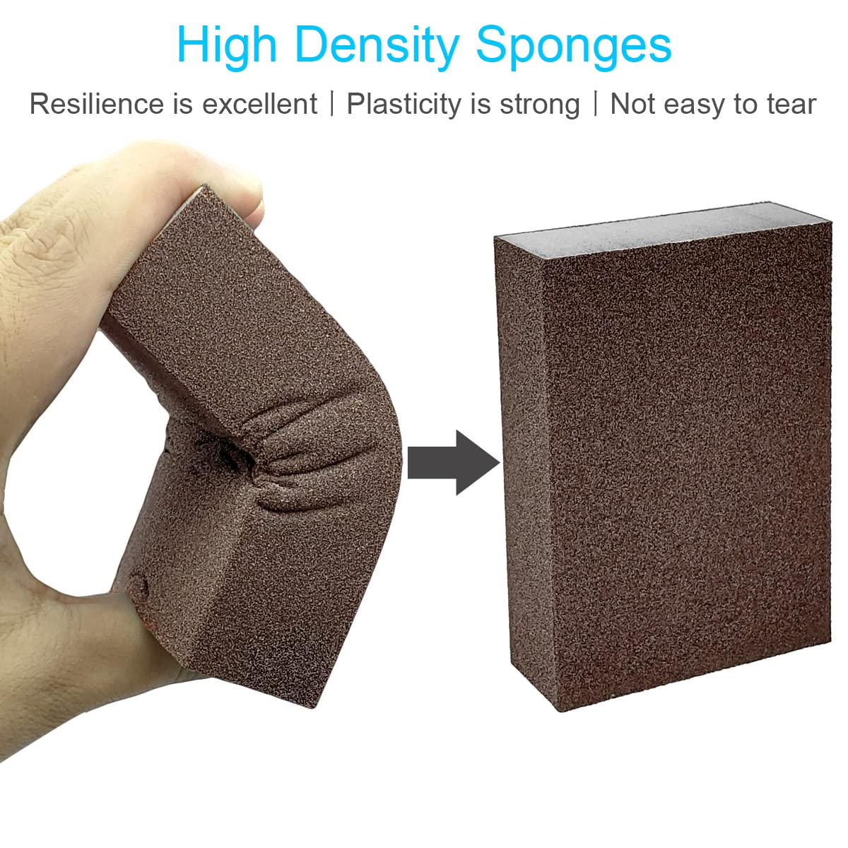 8 PCS Sanding Sponge Assortment, 2 PCS Each of 120 220 320 400 Grit -Coarse Medium Fine Hand Sanding Block Sandpaper Sponge for Metal Wood-Working Home Cleaning Drywall