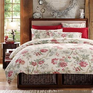 brandream chinoiserie peony floral duvet quilt cover set full size 100% egyptian cotton beddding 3 pieces french country garden multicolored design home collections