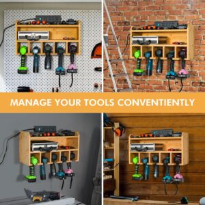 XCSOURCE Drill Charging Station | Drill Storage | Wall Mounted | Power Tool Storage | Power Drill Toolbox Screwdriver Cordless Drill Organizer - Tool Parts Craft Organizer Wooden