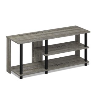 furinno turn-n-tube compact multi storage shoe rack, 35.2"w 3-tier, french oak grey/black