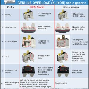 [WR8X122 Overload OEM Mania] WR8X122 ORIGINAL KLIXON Produced for GE Refrigerator Overload Protector Replacement Part - Item code: 414RFBYY-53